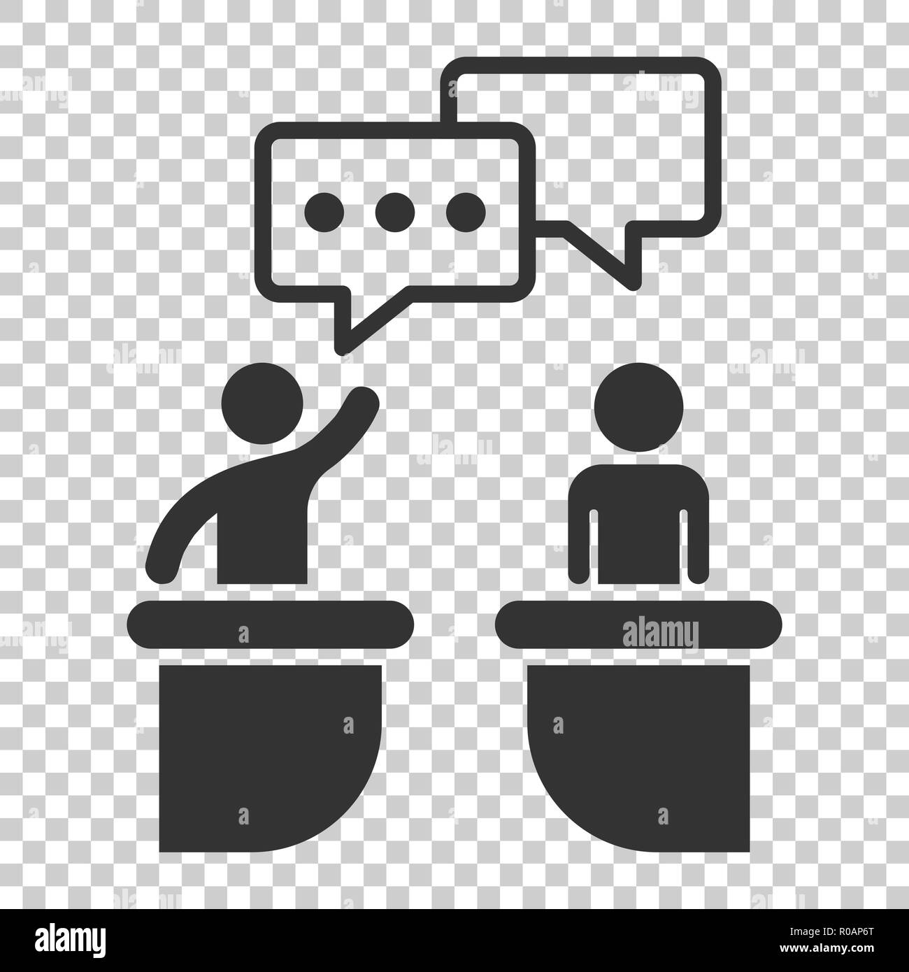Politic Debate Icon In Flat Style Presidential Debates Vector