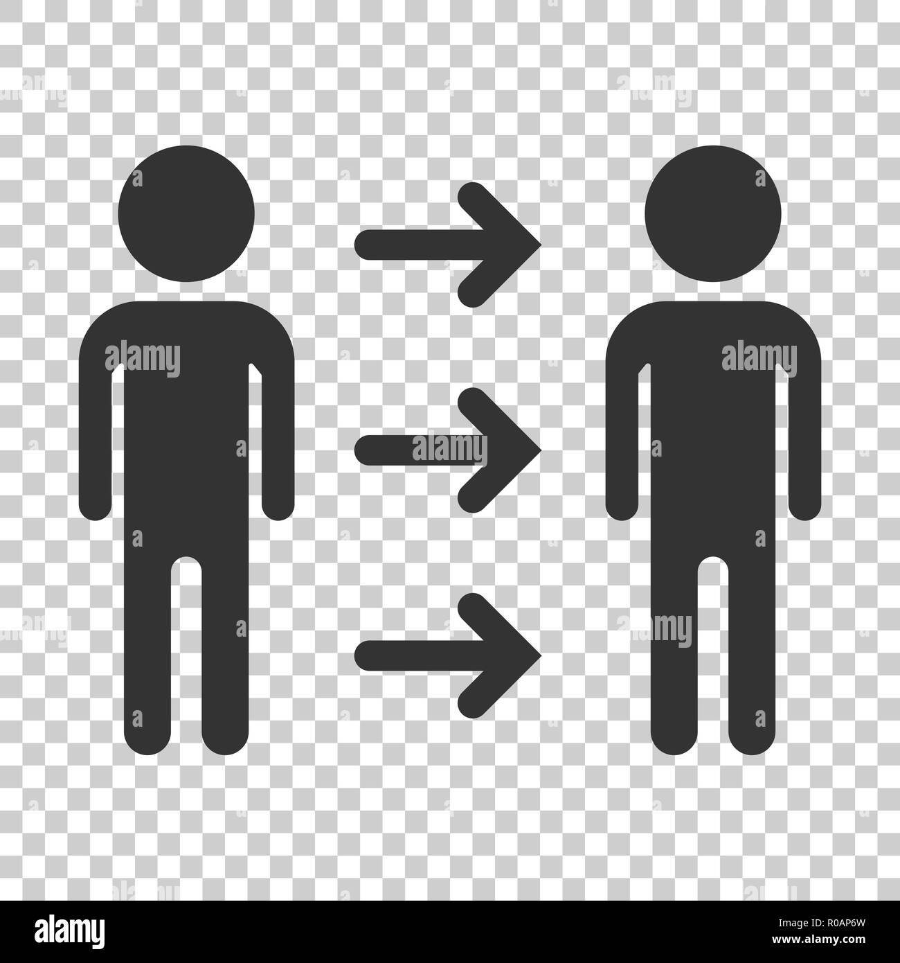 People referral icon in flat style. Business communication vector ...