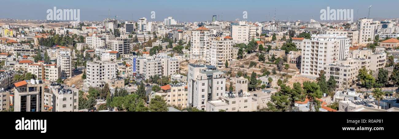 Panorama of the skyline of Ramallah Palestine Stock Photo - Alamy