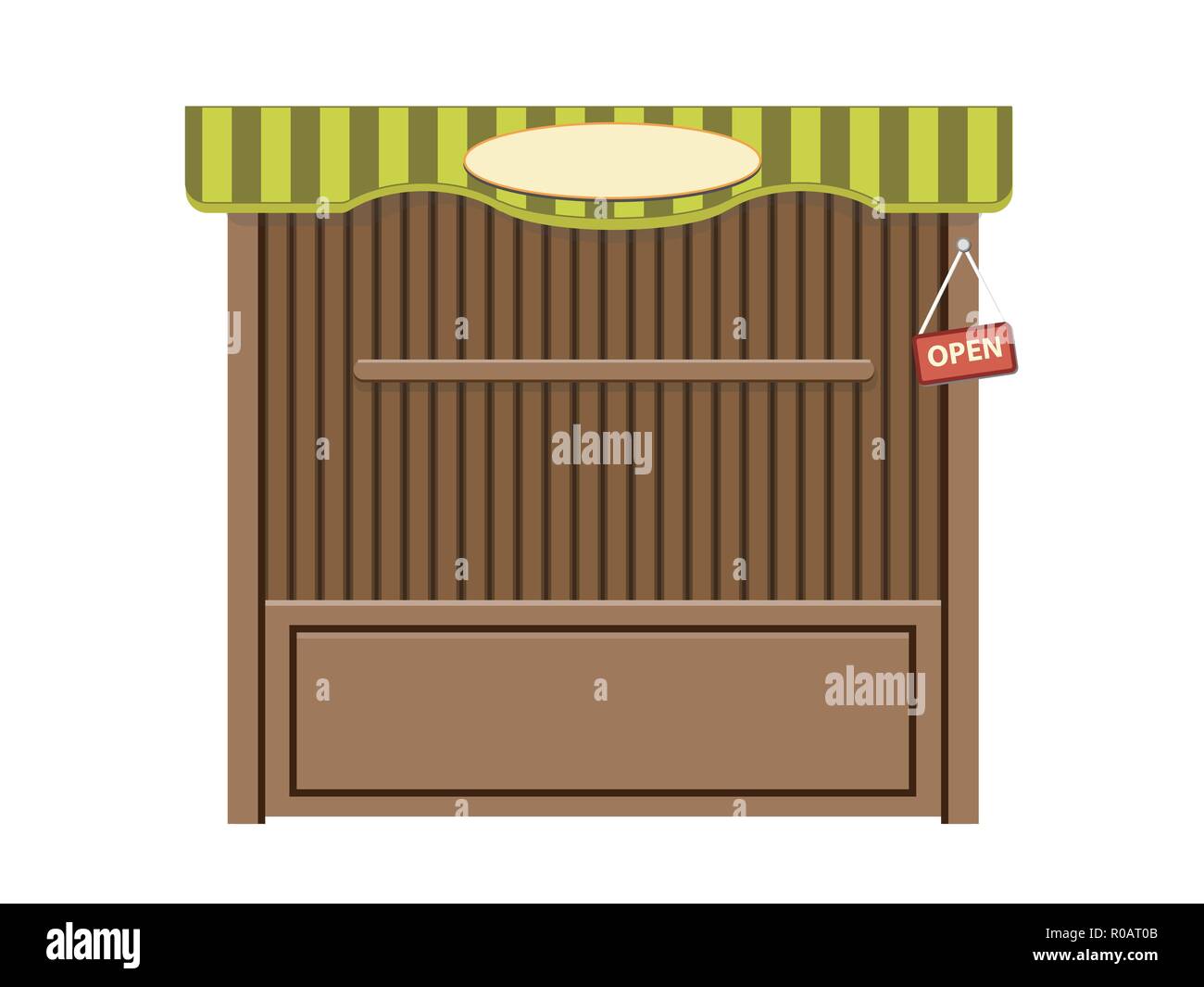 Wooden outdoor stall, vector cartoon object Stock Vector Image & Art ...