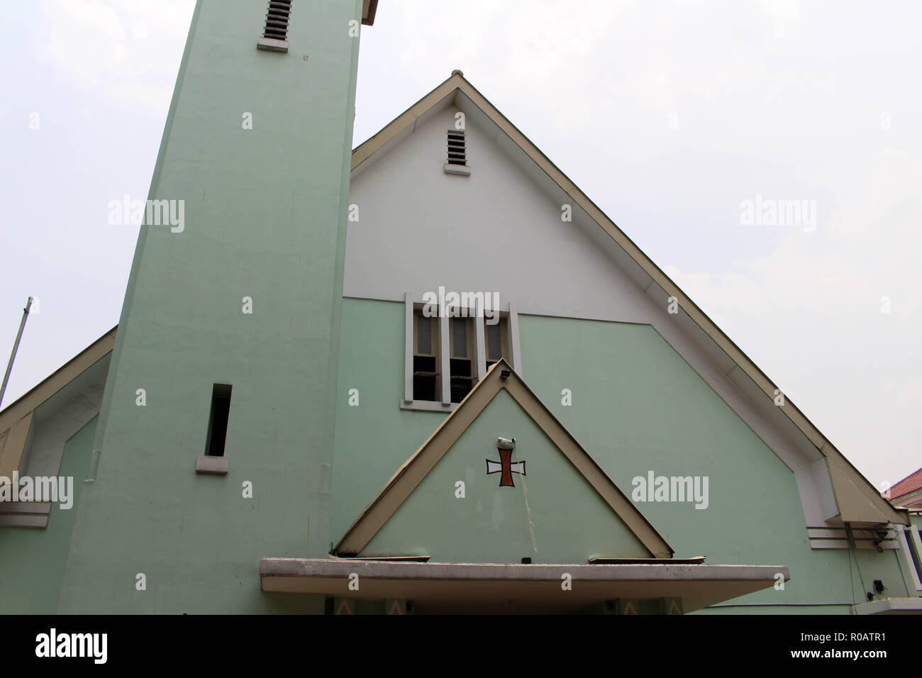 The architecture of the Catholic Church of Holy Cross (Salib Suci ...