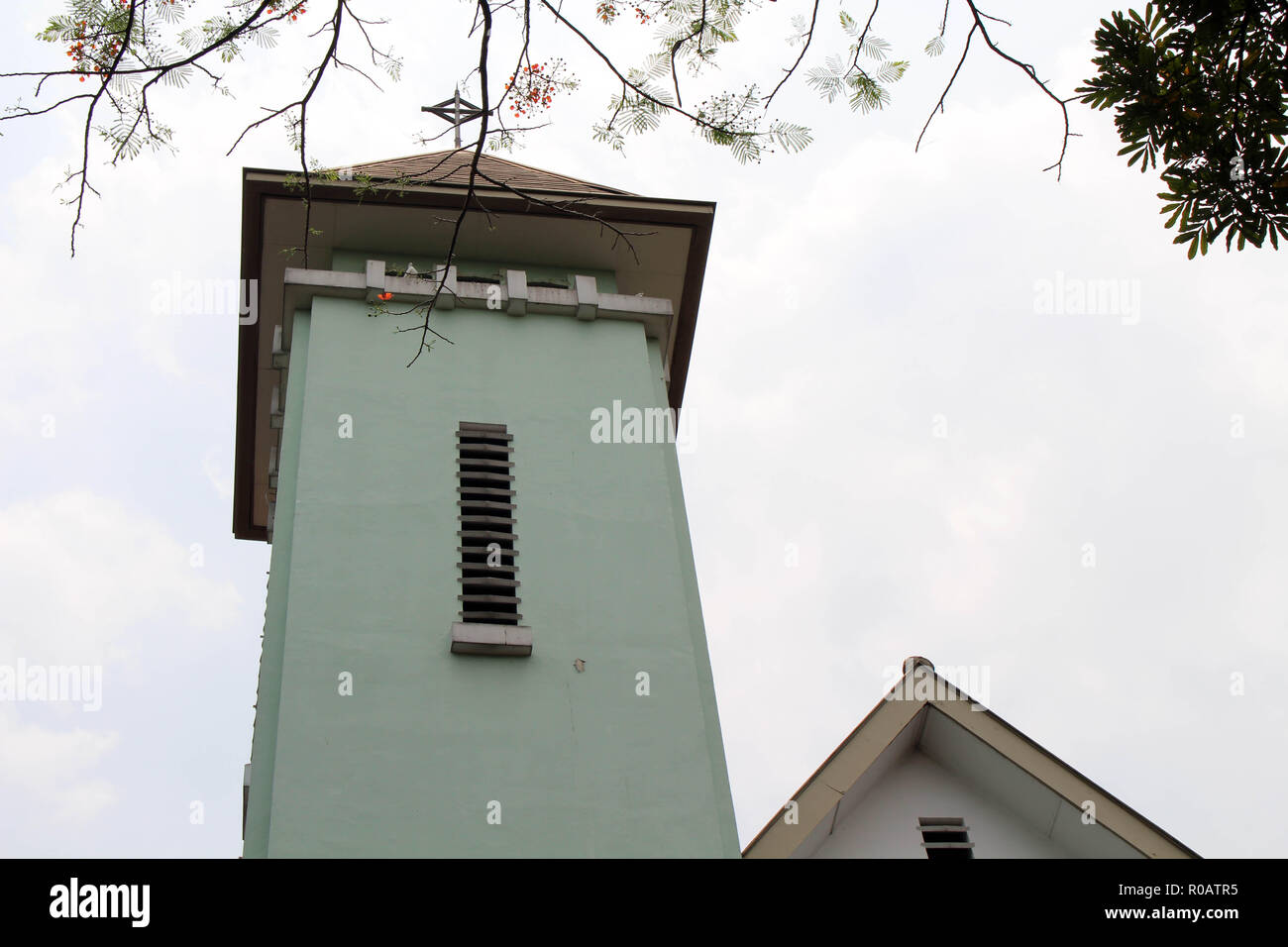 The architecture of the Catholic Church of Holy Cross (Salib Suci ...