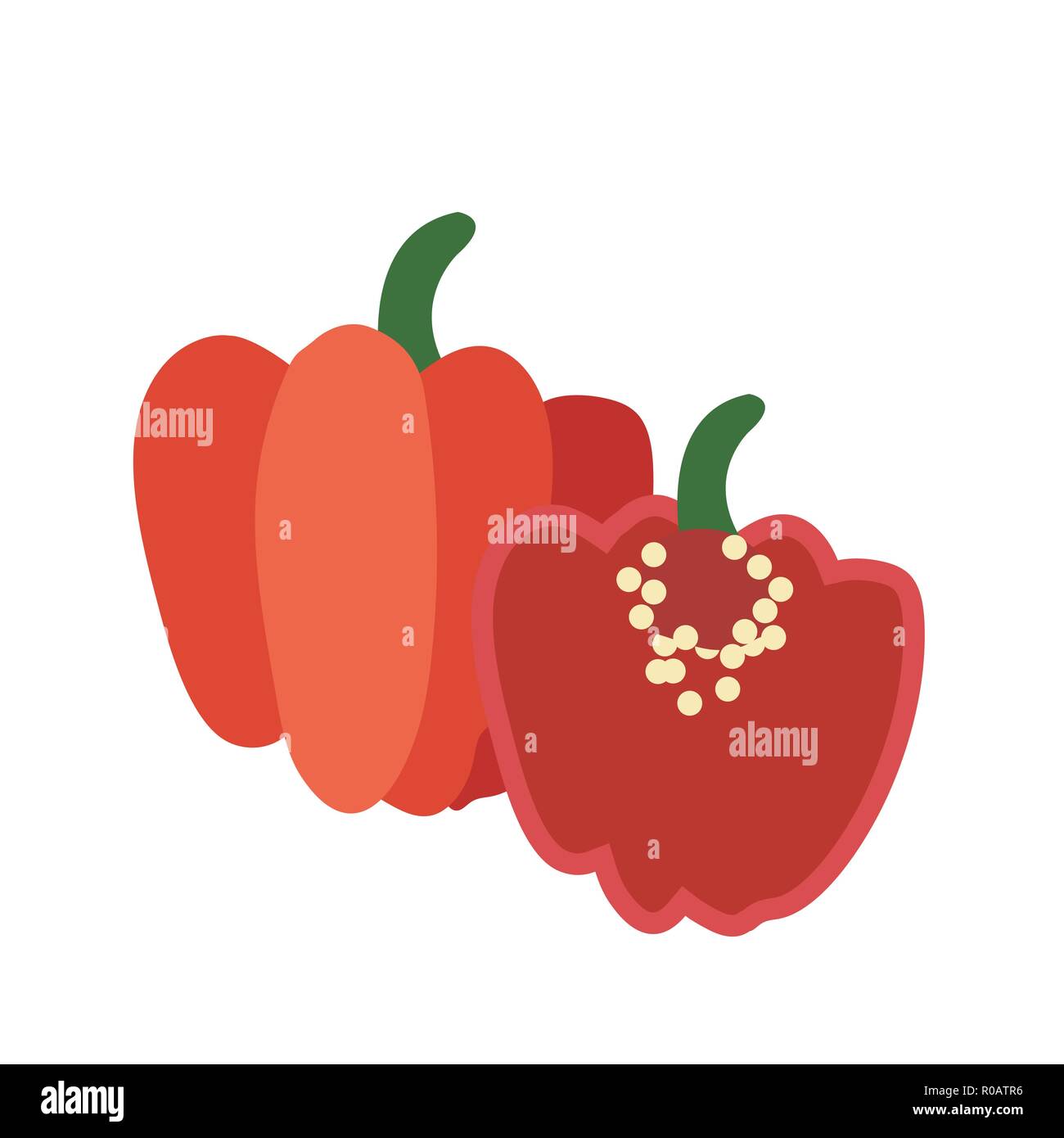 Nature organic vegetable Red Scotch bonnet pepper, healthy vector ...