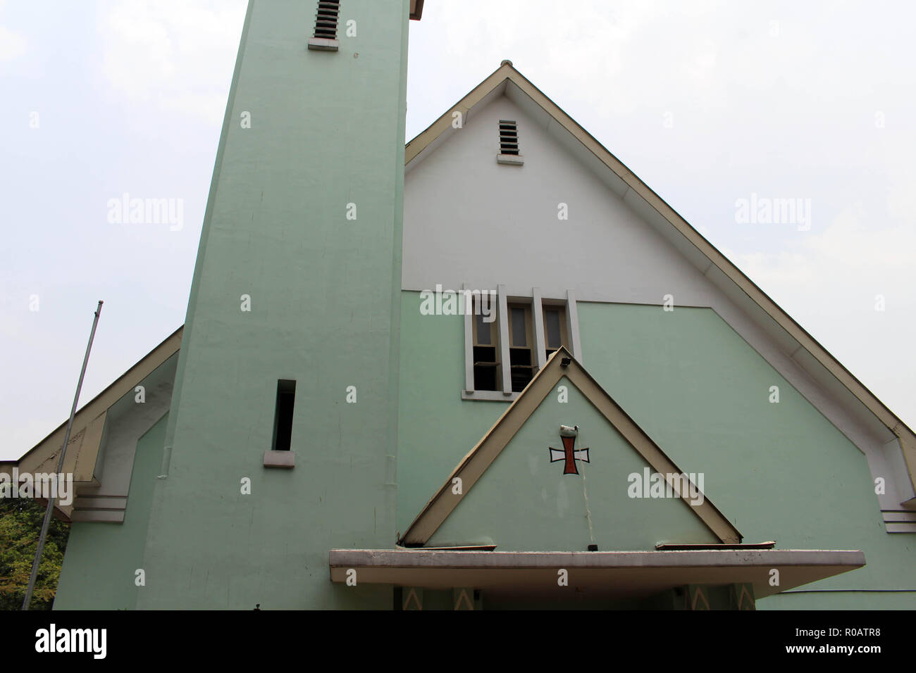 The architecture of the Catholic Church of Holy Cross (Salib Suci ...