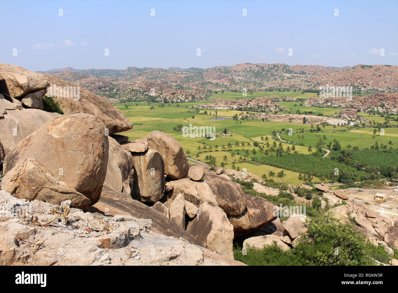 The landscape scenery of Hampi, viewed from Anjana mountain (Hanuman ...