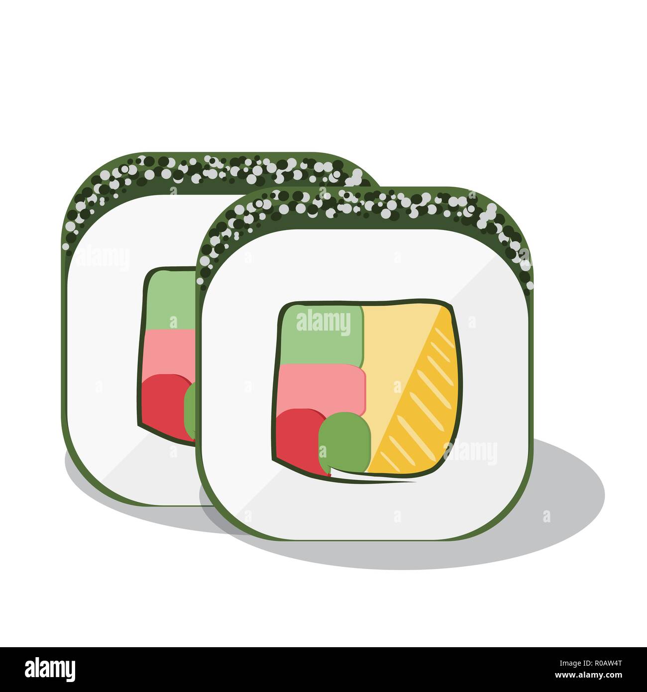 Traditional Japanese food of sushi, delicious Asian cuisine vector ...