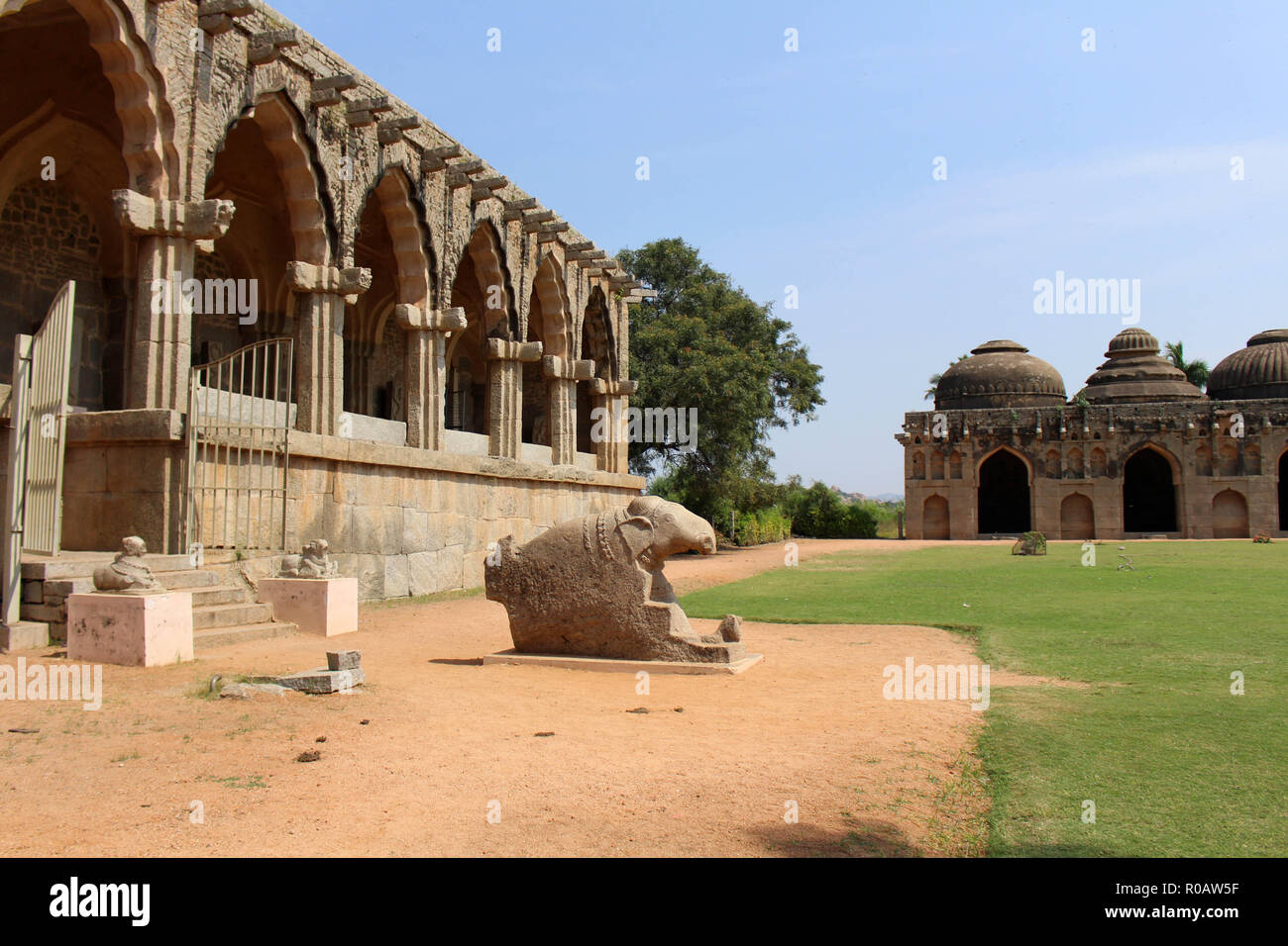 The ruins around Elephant Stable in Hampi. Taken in India, August 2018 ...