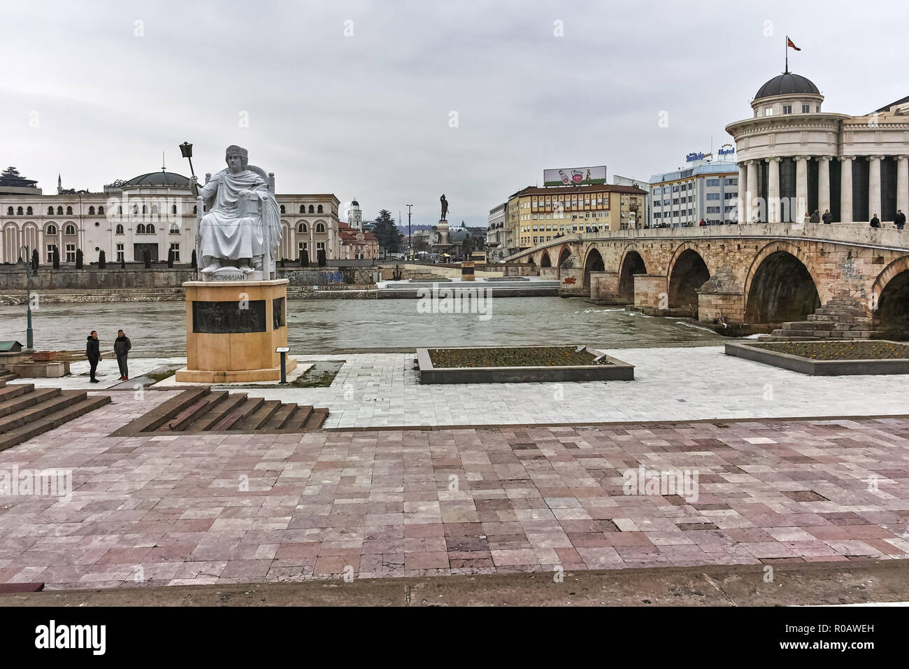 SKOPJE, REPUBLIC OF MACEDONIA - FEBRUARY 24, 2018: Statue of the ...