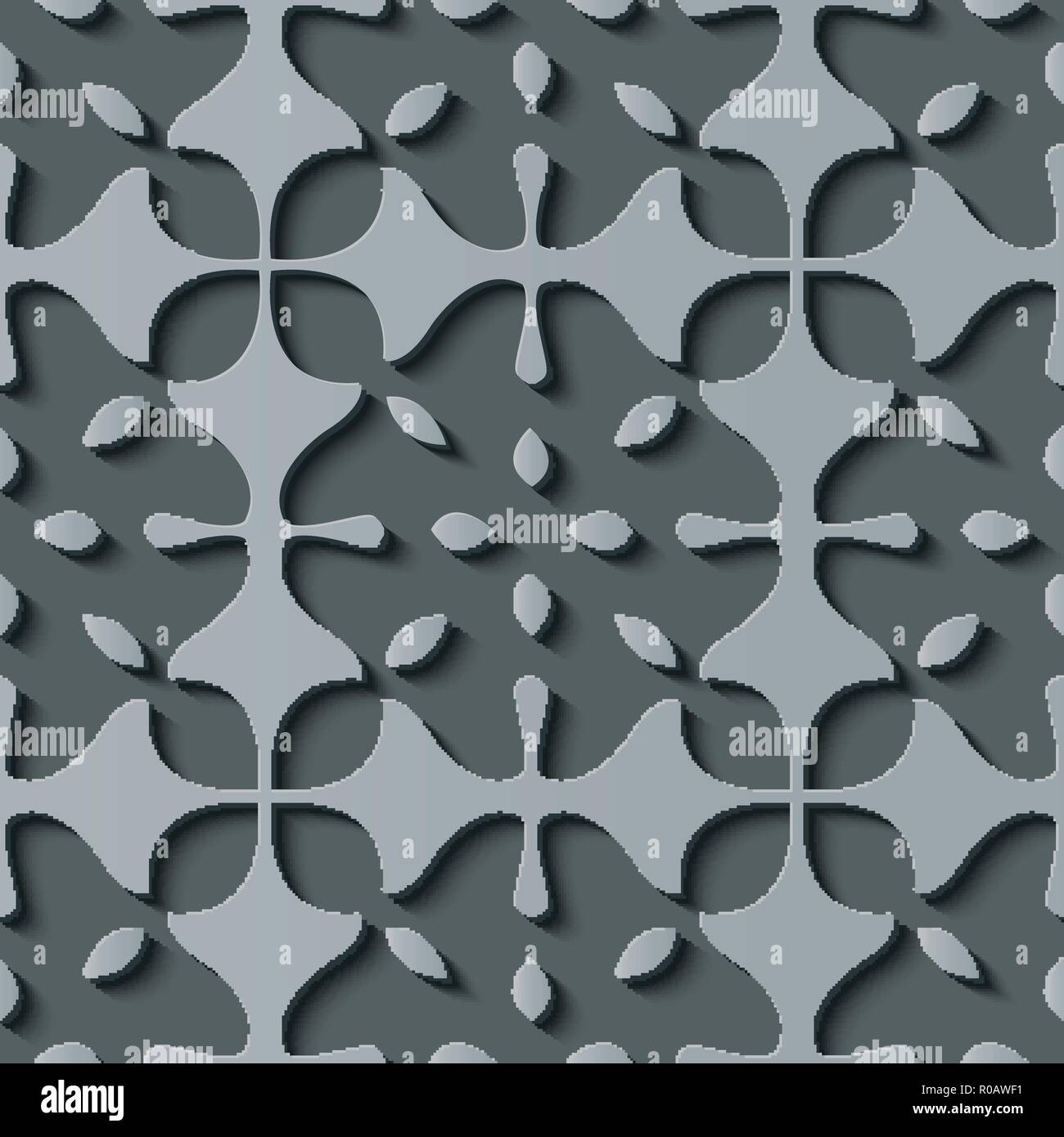 Seamless relief sculpture decoration retro pattern curve cross geometry ...