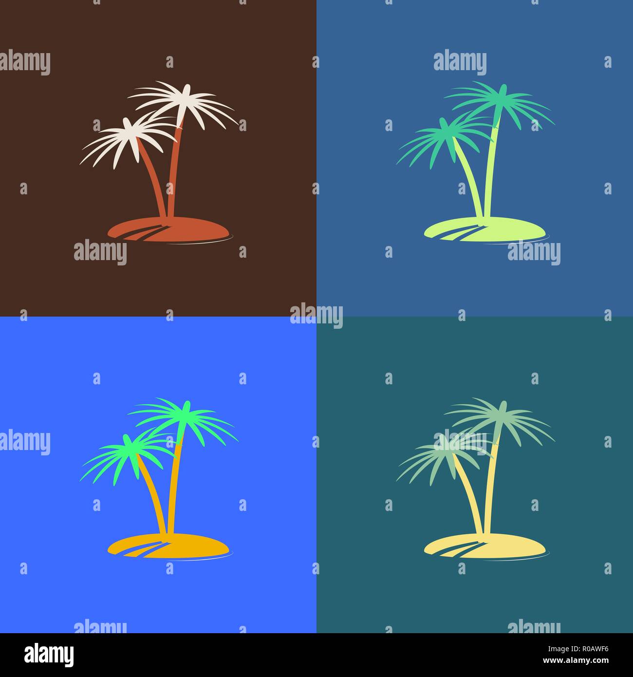 Tree palm beach icon hi-res stock photography and images - Alamy