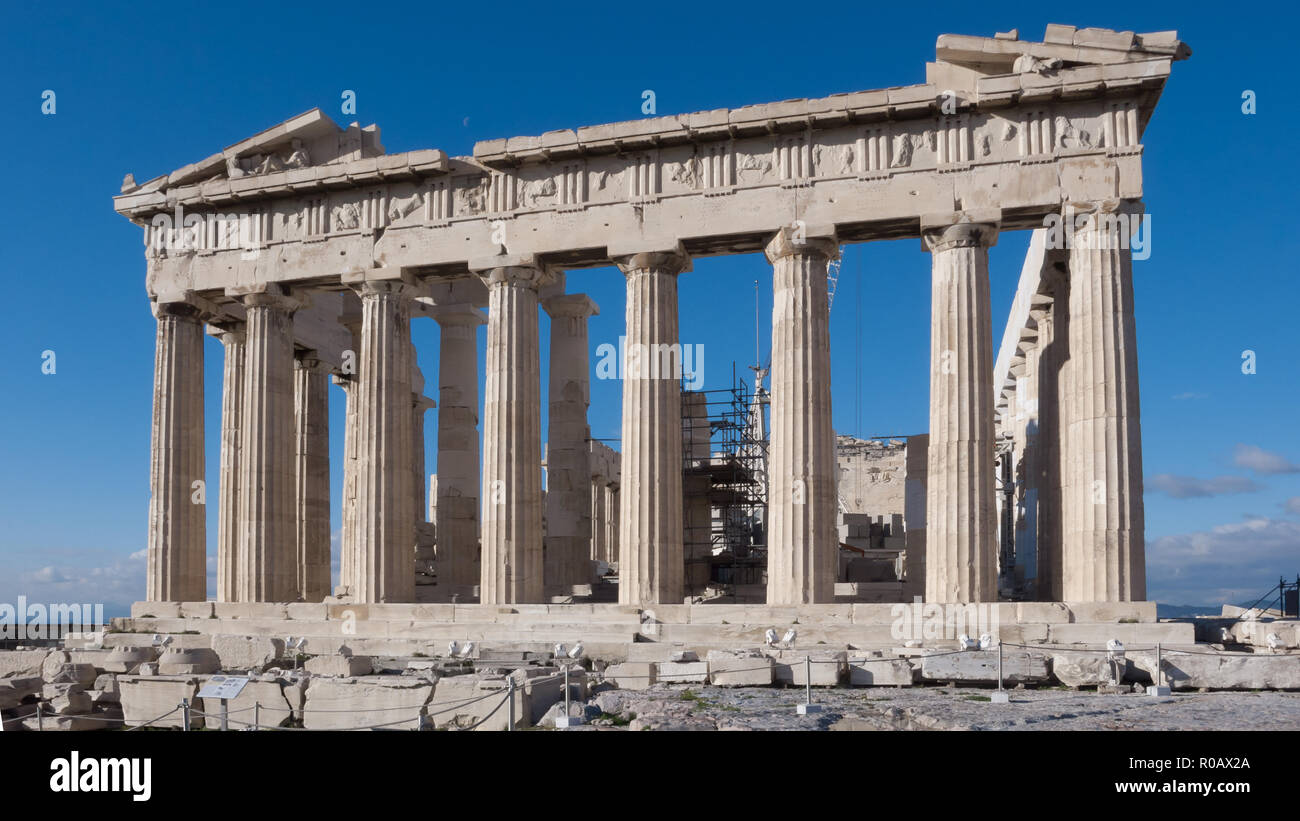 Amazing view of The Parthenon in the Acropolis of Athens, Attica ...