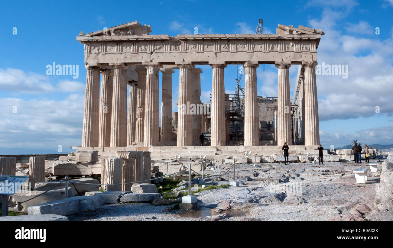 Amazing view of The Parthenon in the Acropolis of Athens, Attica ...
