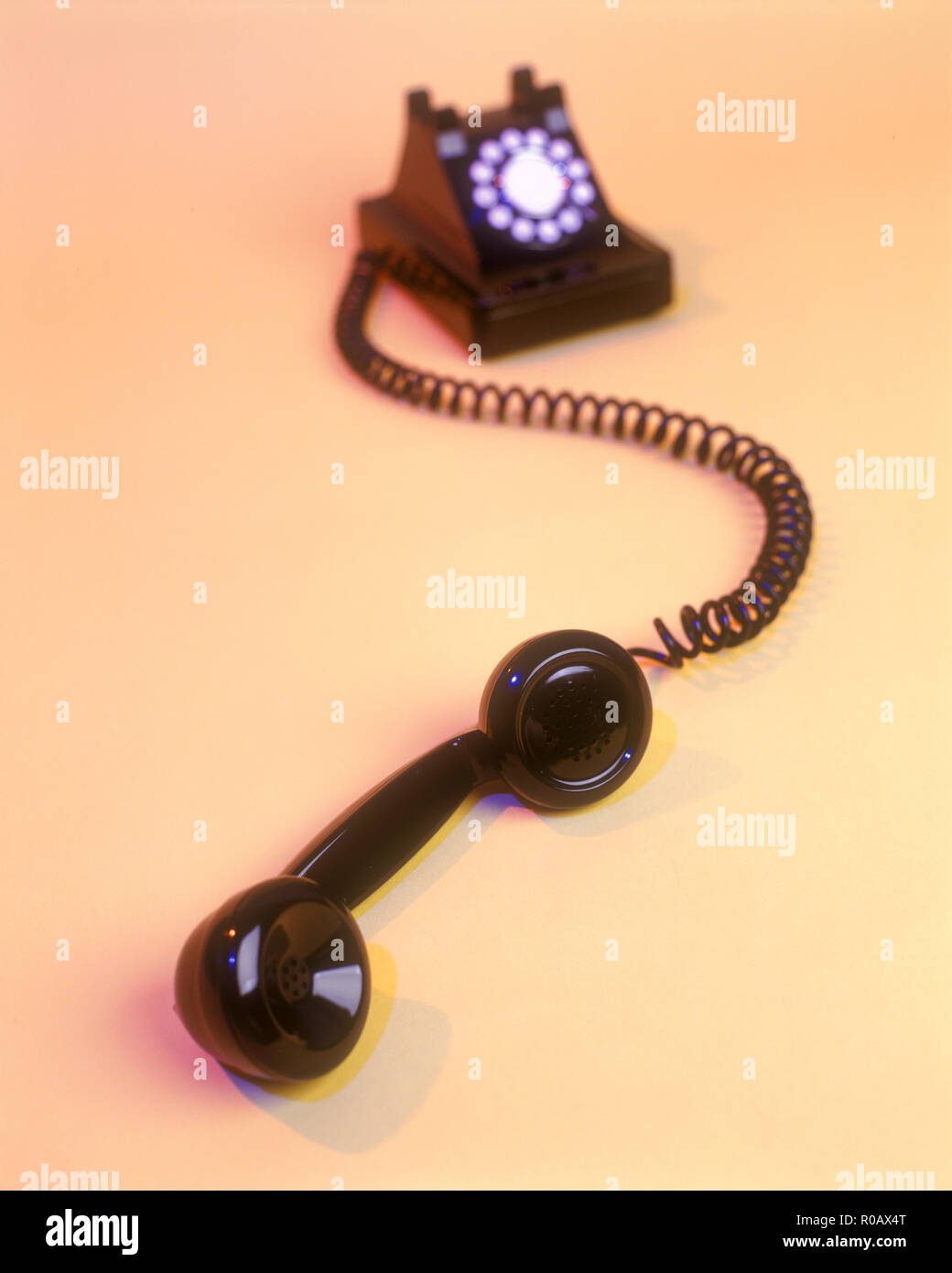 1997 HISTORICAL TRADITIONAL BLACK LAND LINE TELEPHONE Stock Photo - Alamy