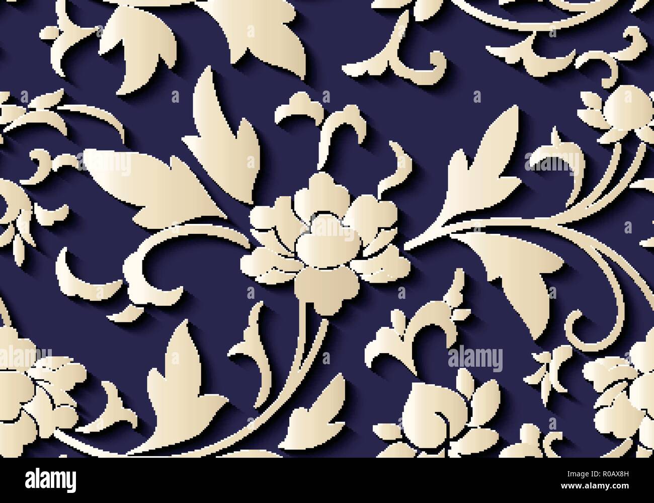 Seamless relief sculpture decoration retro pattern spiral curve cross ...