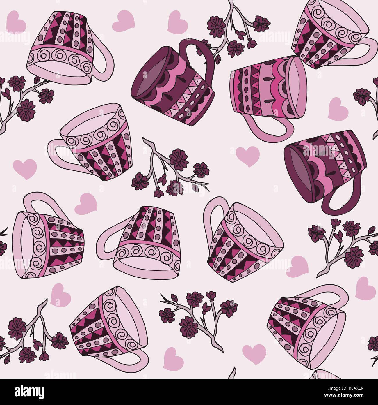 Stacked tea cups Stock Vector Images - Alamy