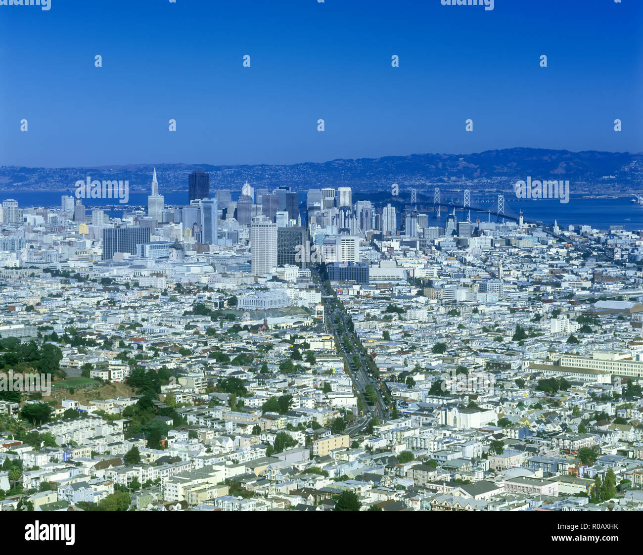 1998 HISTORICAL DOWNTOWN SKYLINE FROM TWIN PEAKS SAN FRANCISCO ...