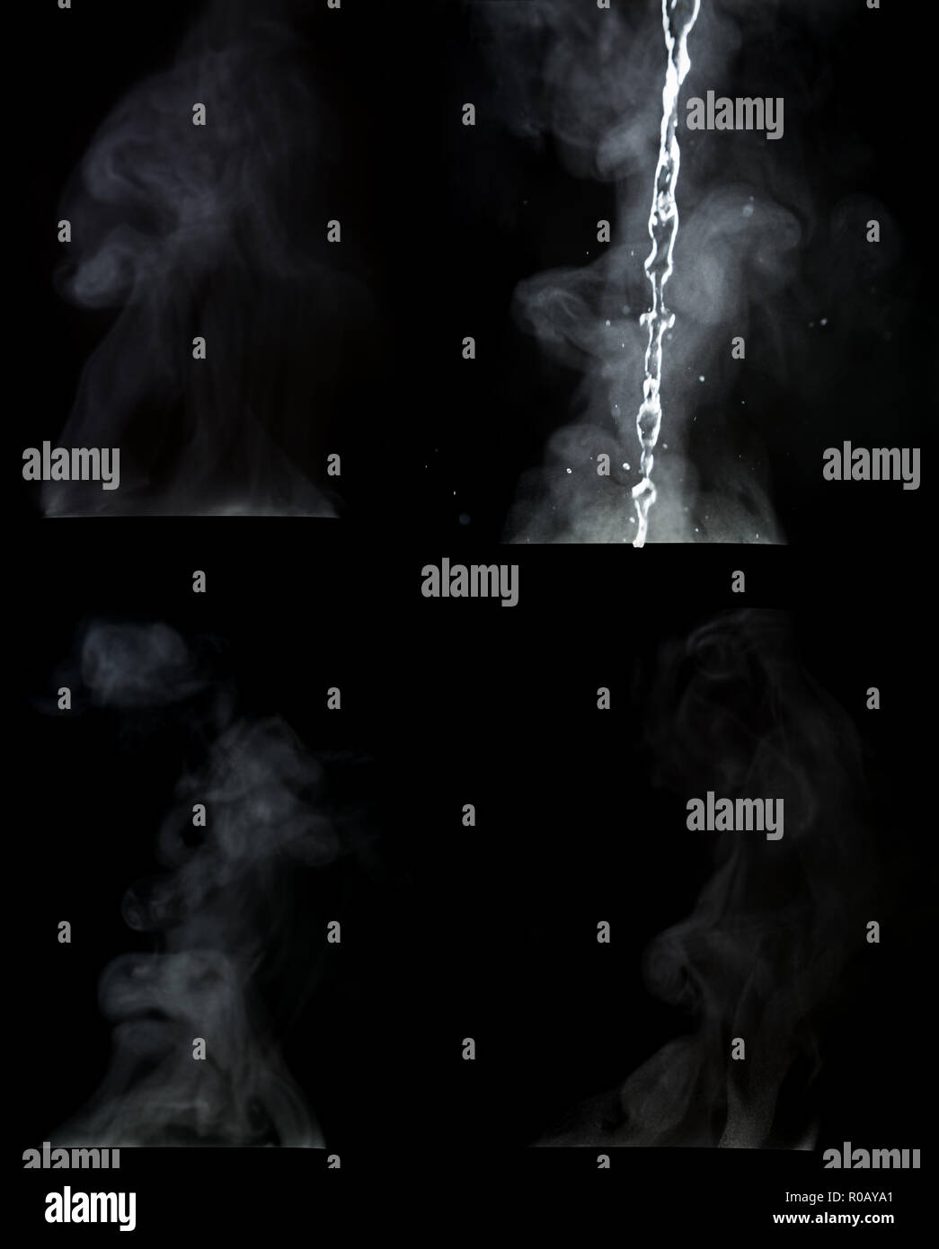 Selection of steam swirls on black background for overlaying Stock ...