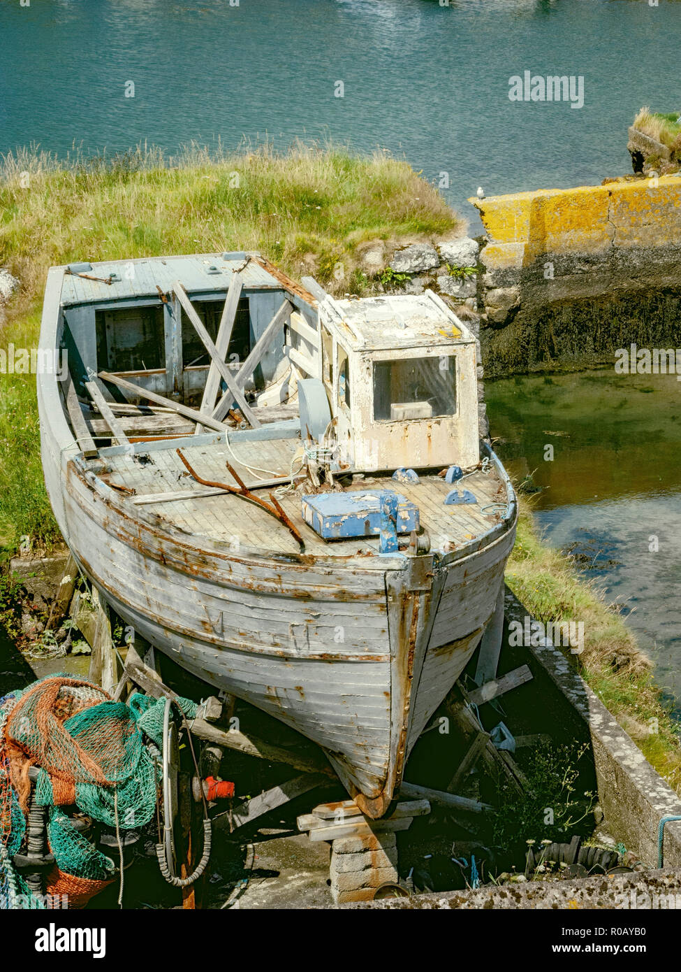 An Old boat in dry dock Stock Photo - Alamy
