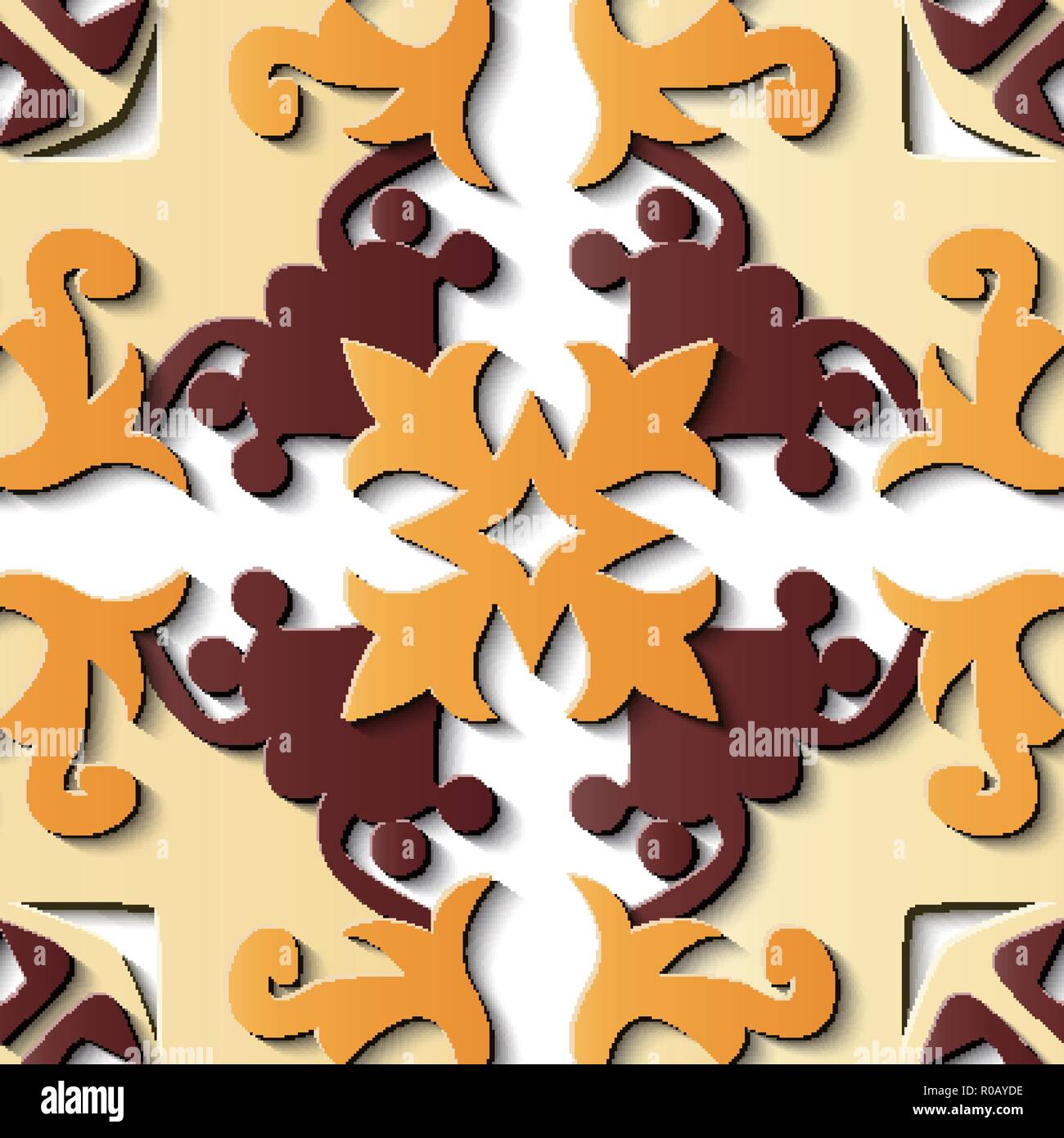 Seamless relief sculpture decoration retro pattern spiral curve cross ...