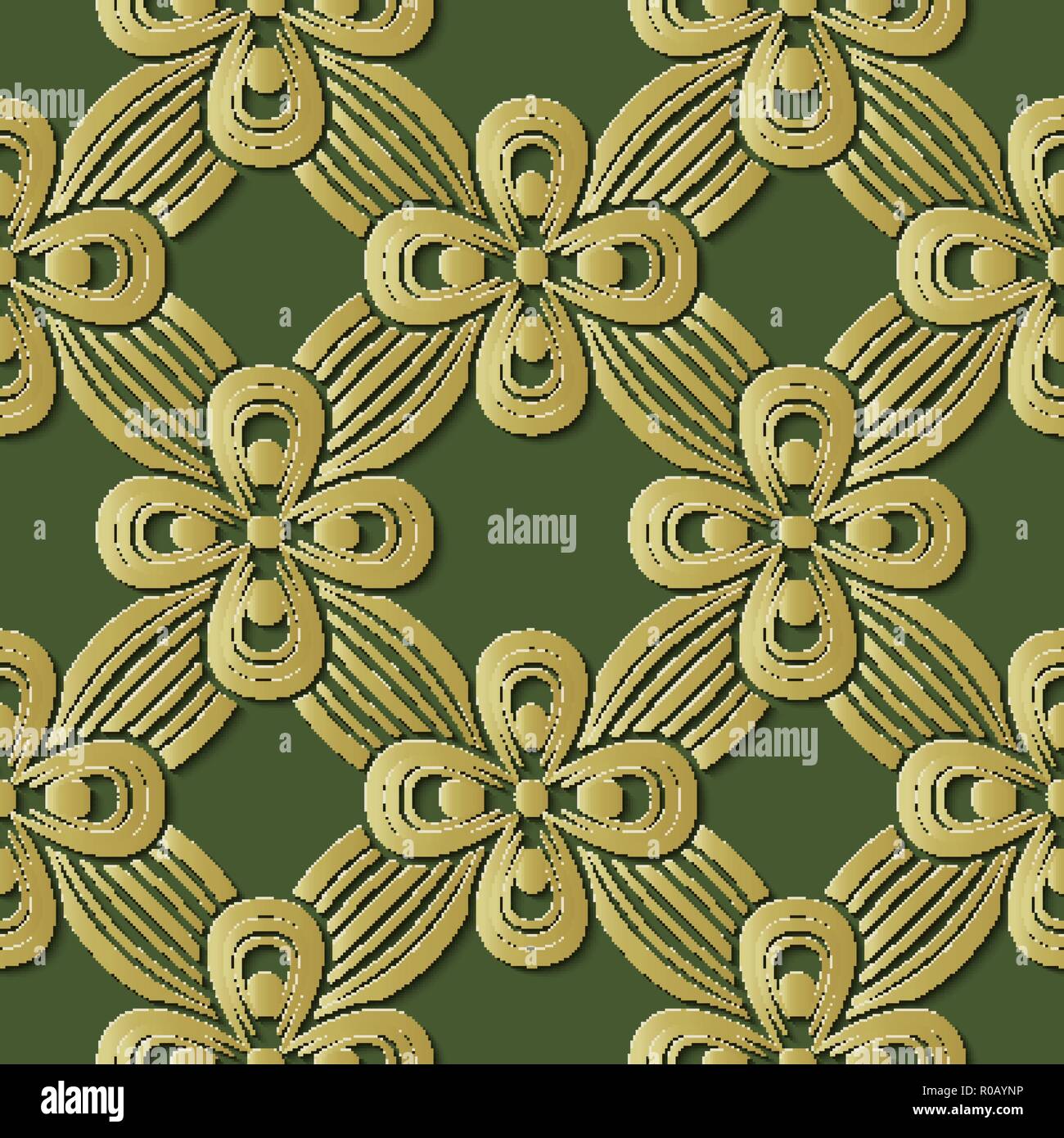 Seamless relief sculpture decoration retro pattern round curve cross ...
