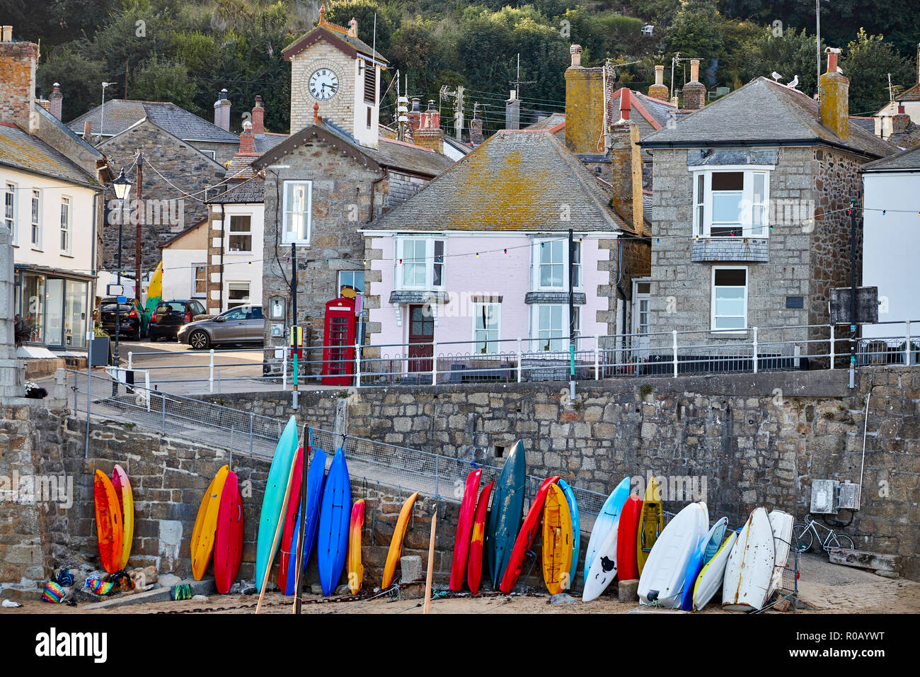 View of the coastal town harbour of Mousehole Stock Photo - Alamy