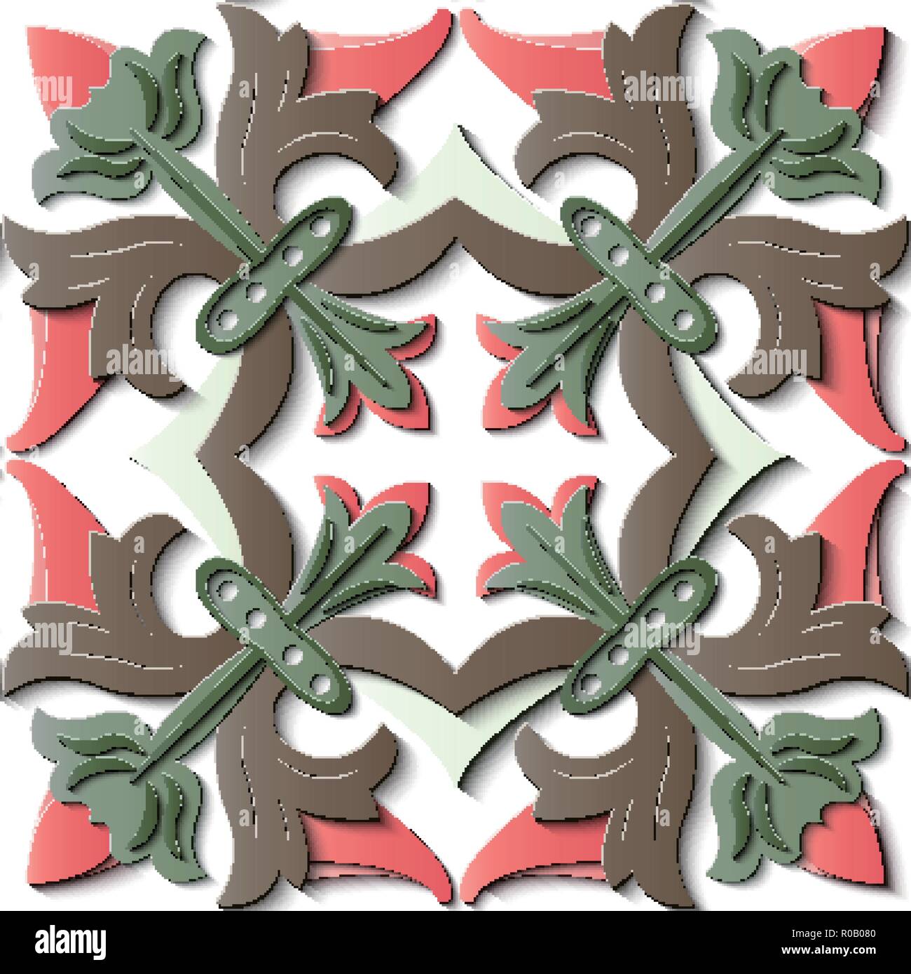 Seamless relief sculpture decoration retro pattern spiral curve cross ...