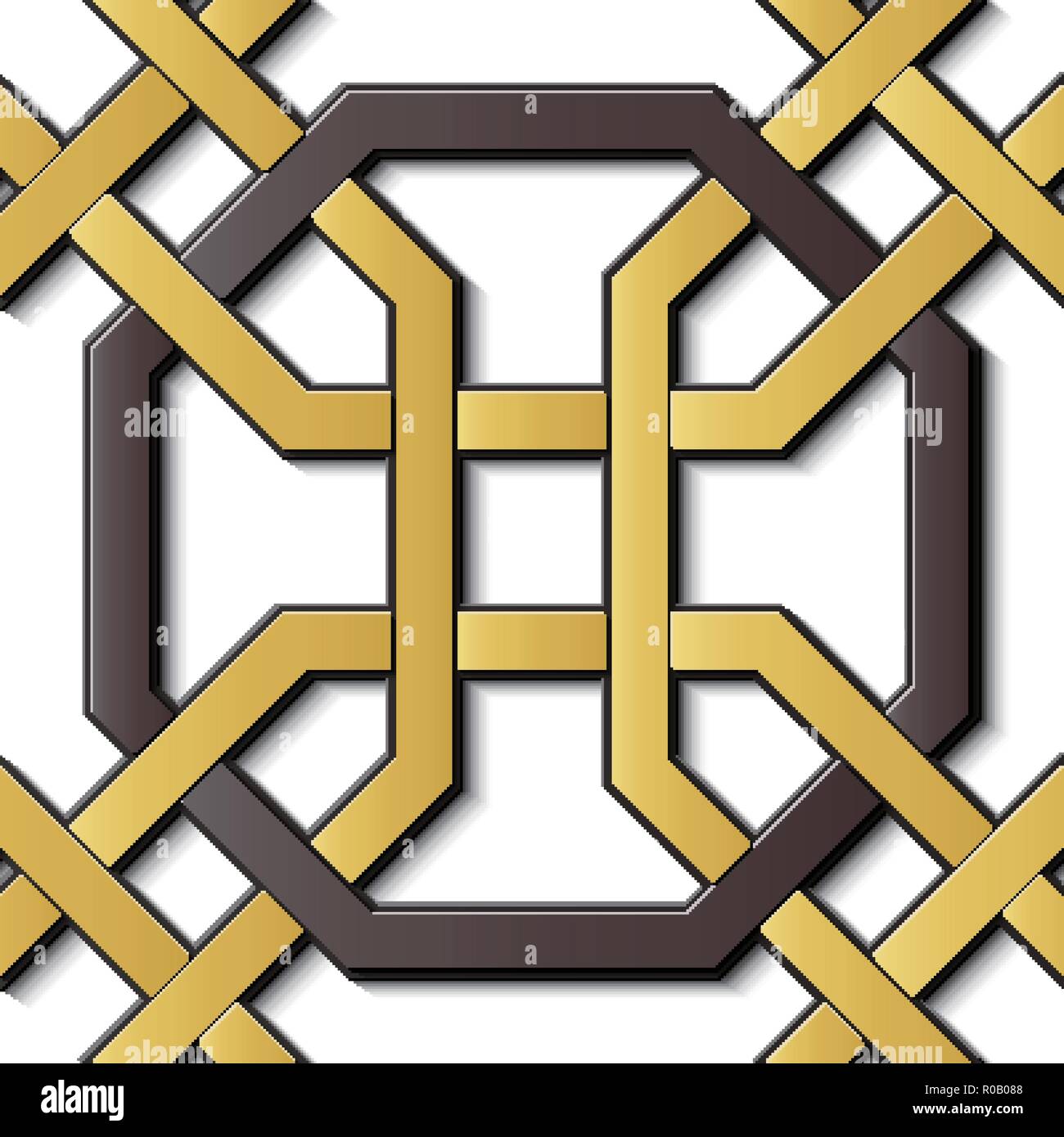 Seamless relief sculpture decoration retro pattern octagon geometry ...