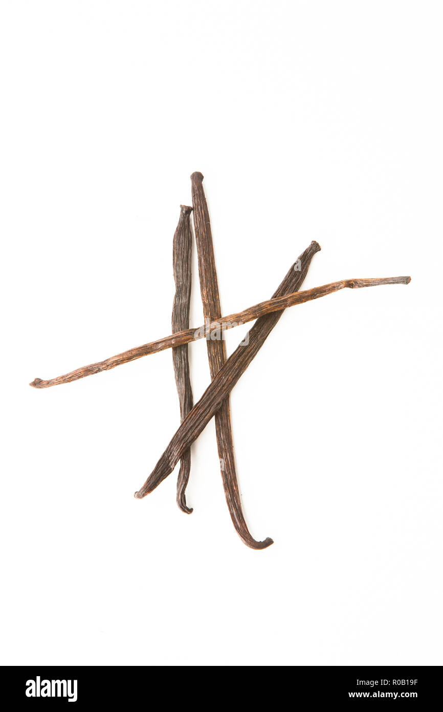 Vanilla stick on white background Stock Photo - Alamy