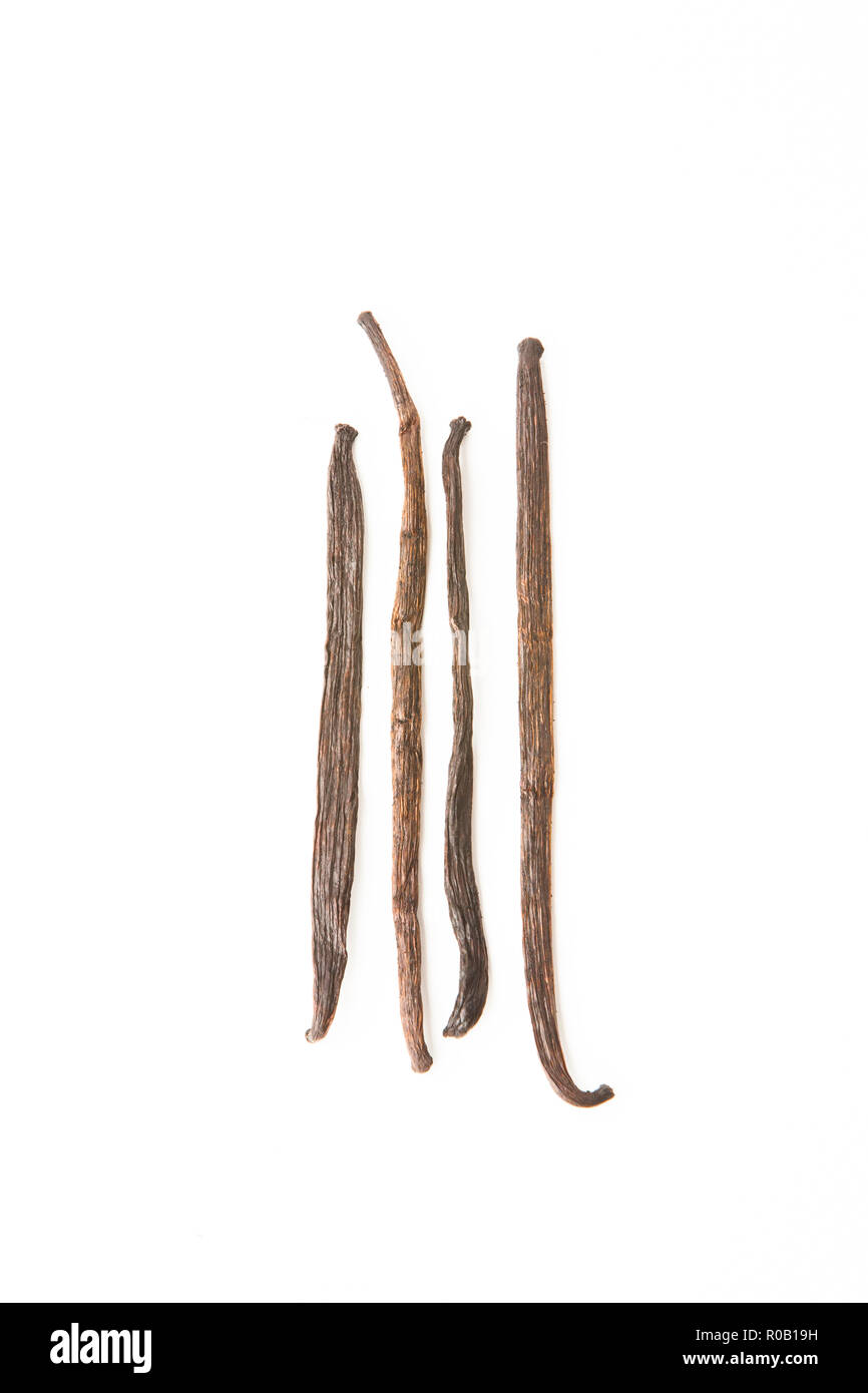 Vanilla stick on white background Stock Photo - Alamy