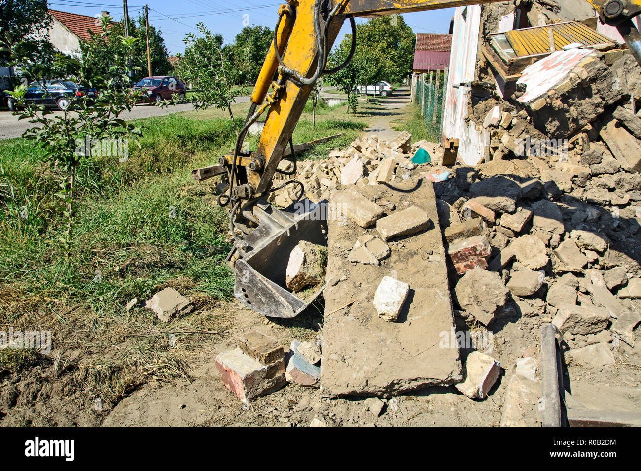 A ruined old ruined house that collapsed Stock Photo - Alamy