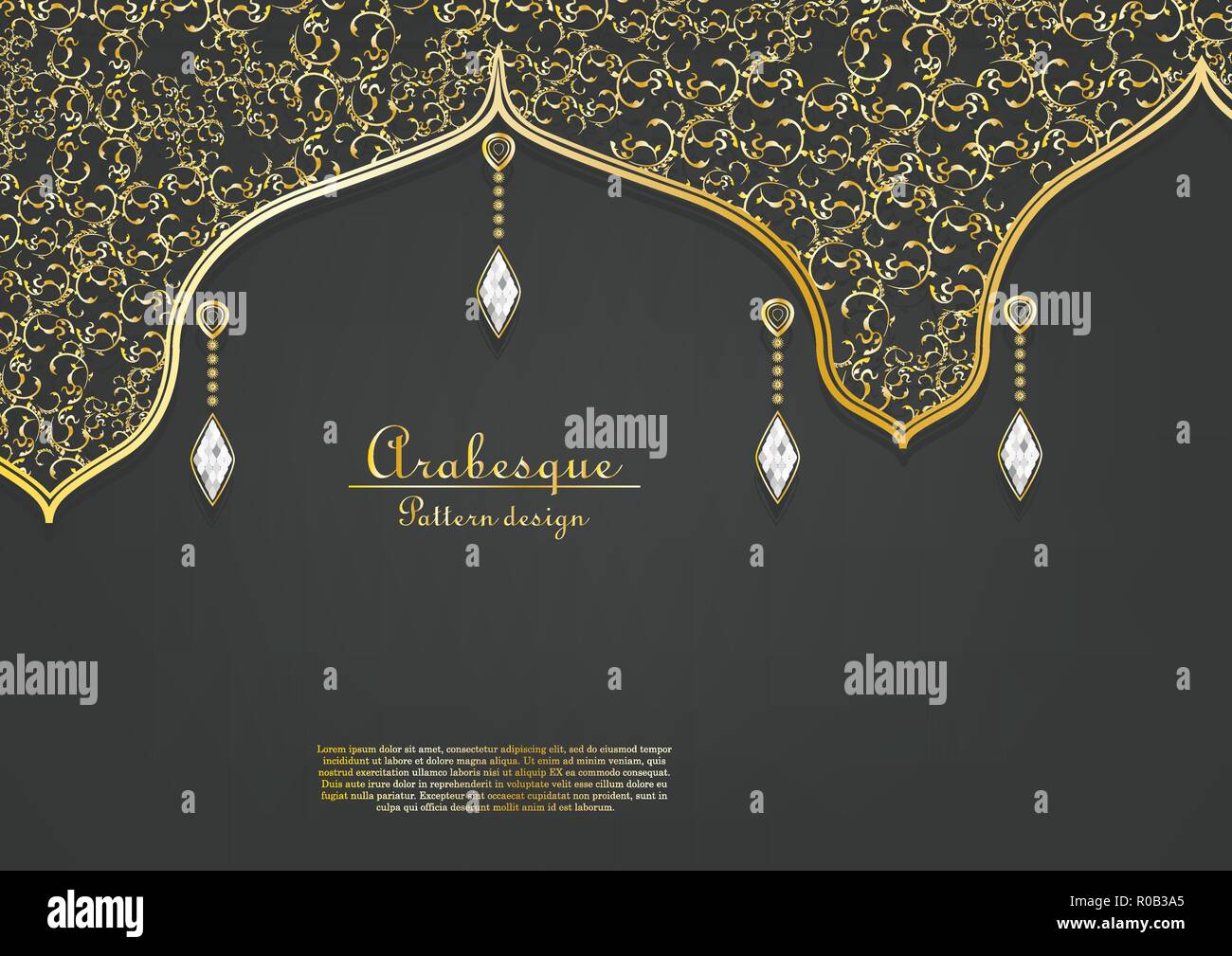 Arabesque pattern floral arch background vector design Stock Vector ...