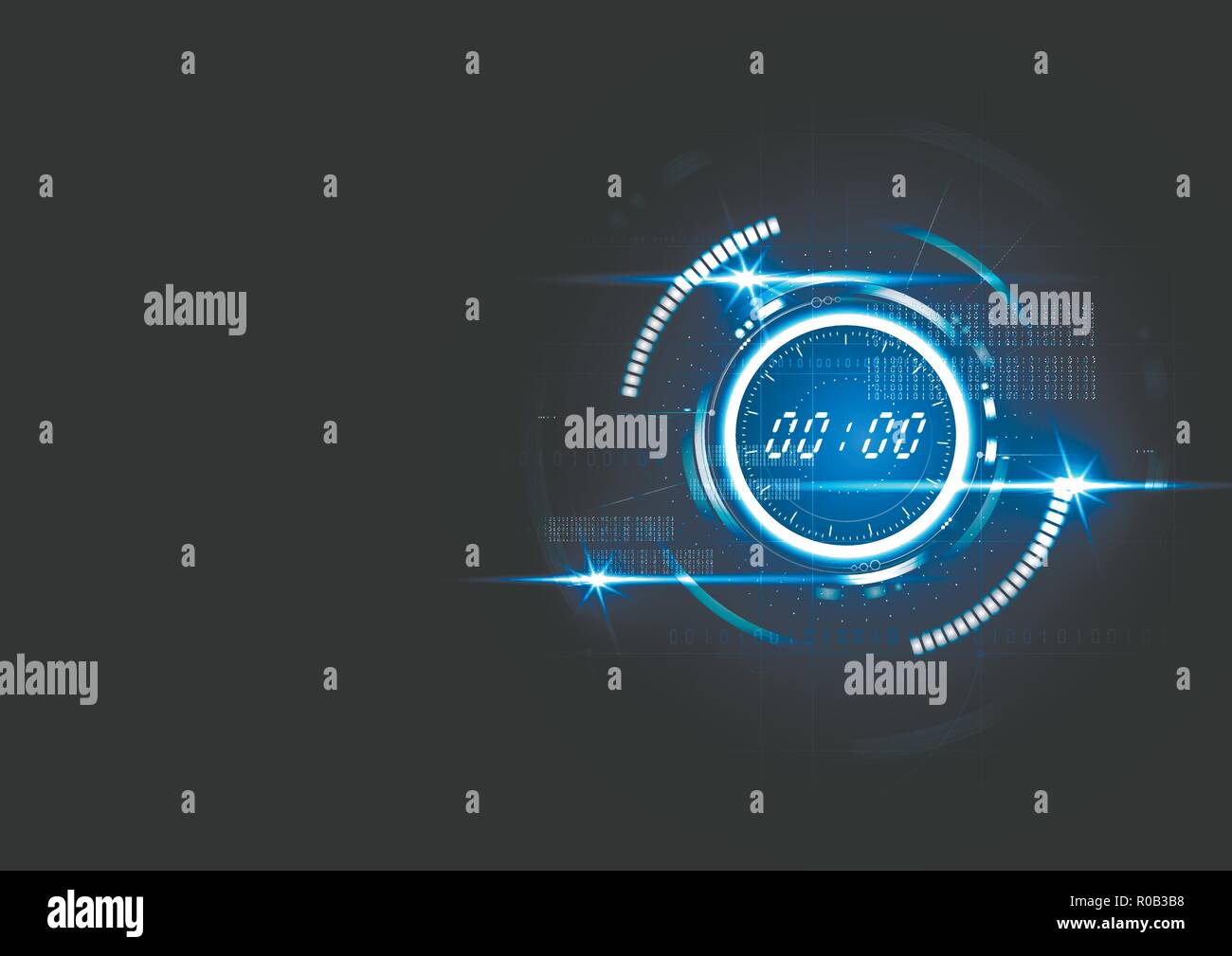 Technological clock system concept abstract background vector design ...