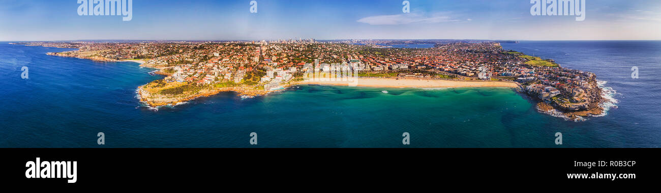 Coastline of SYdney's Eastern Suburbs around famous Bondi beach between ...