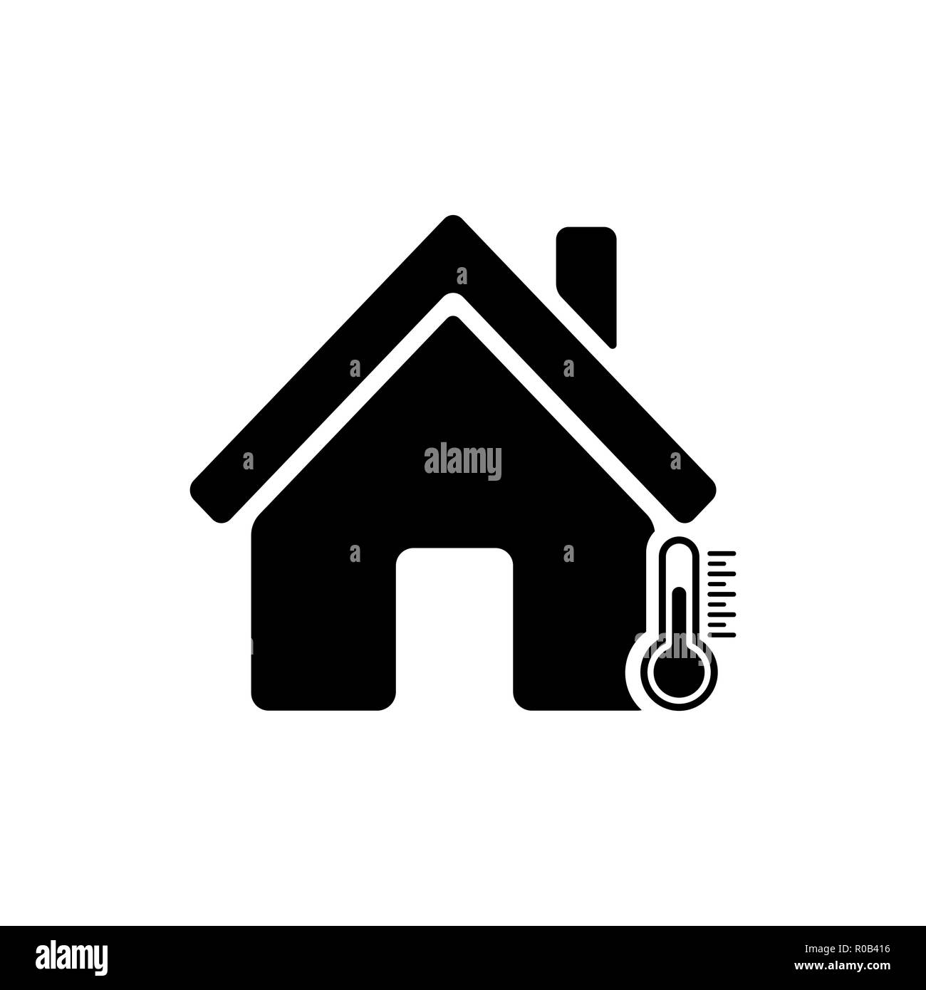 House temperature icon. House and termometer icon Stock Vector Image ...