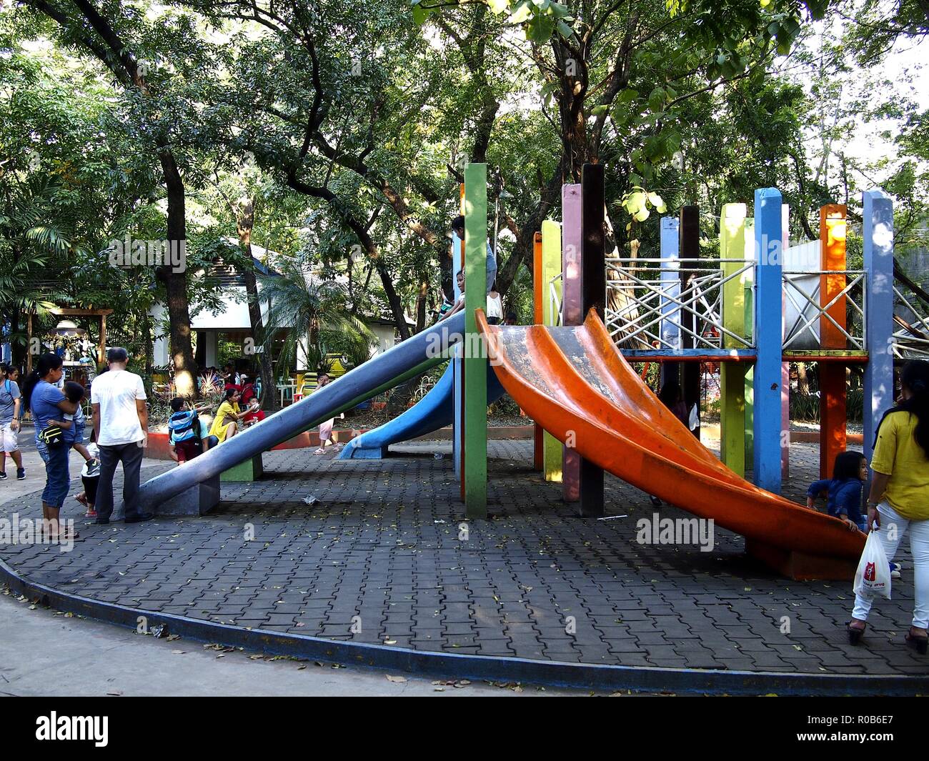 MANILA CITY, PHILIPPINES - NOVEMBER 1, 2018: Park visitors enjoy the ...