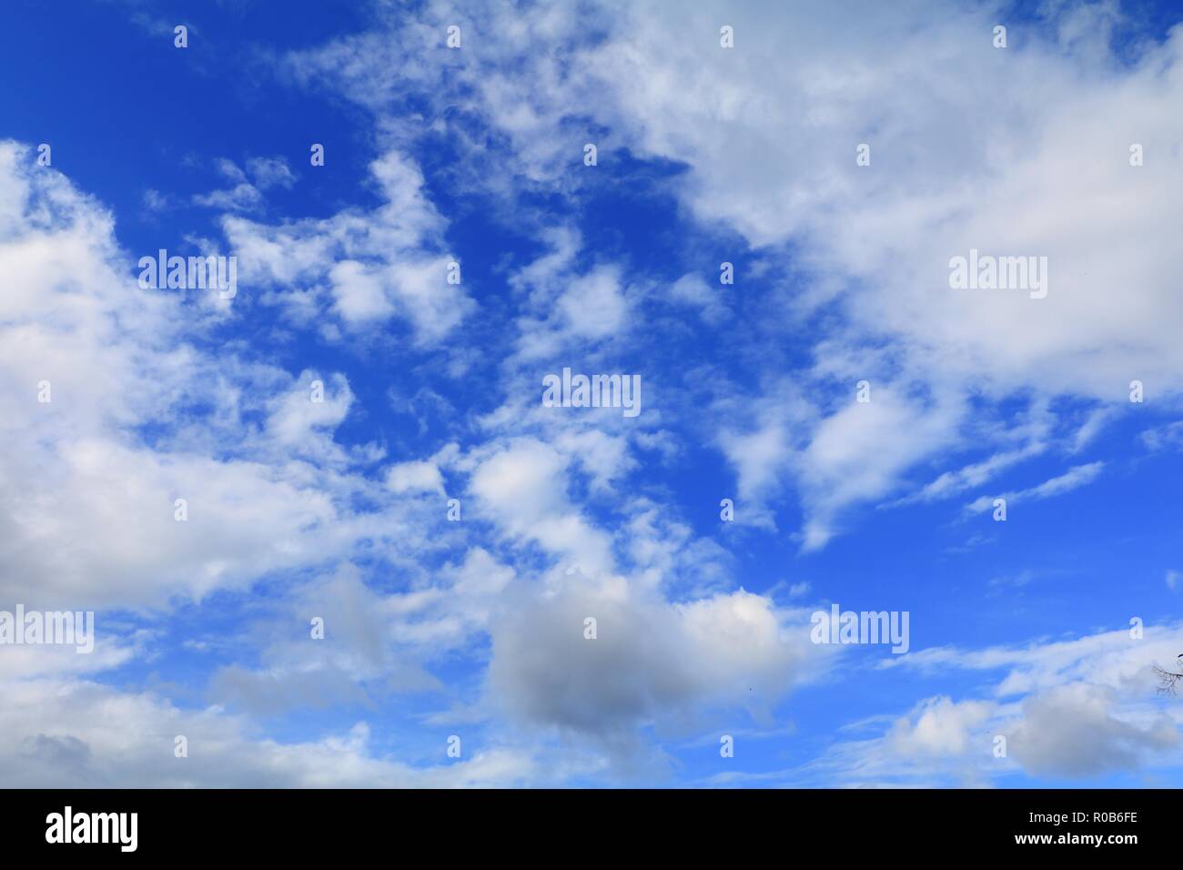 blue sky with a raincloud bright beautiful art of nature and copy space ...