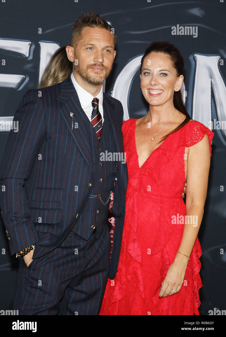 Film Premiere of Venom Featuring: Tom Hardy, Kelly Marcel Where: Los ...