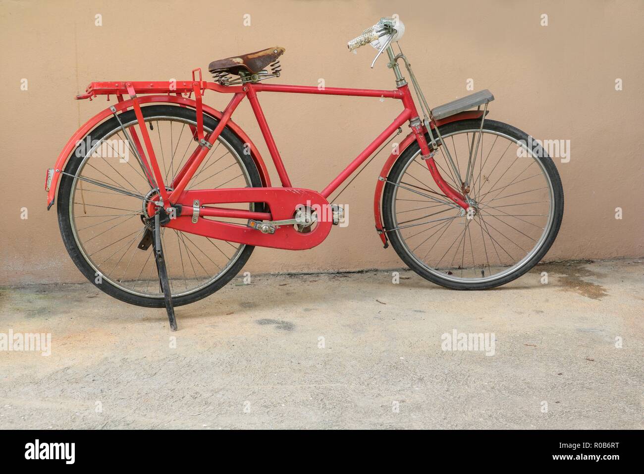 bicycle red classic vintage in former with copy space for add text ...