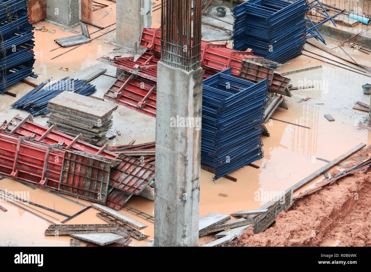work construction in building site workplace top view Stock Photo - Alamy