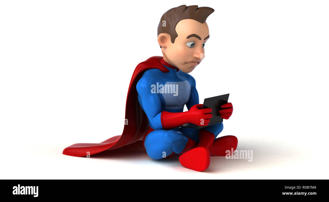Superhero coding - 3D Illustration Stock Photo - Alamy