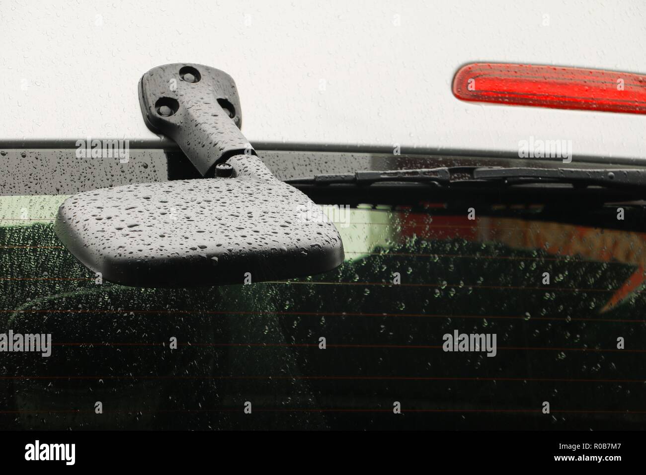 Close up windshield with rain drops in Raining Season Stock Photo - Alamy