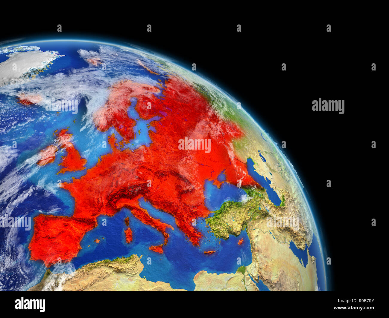 Europe from space. Planet Earth with extremely high detail of planet ...