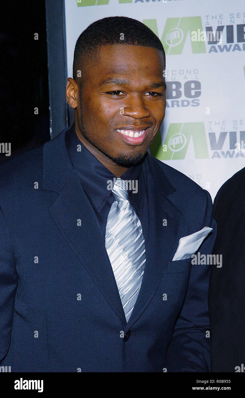 50 cents arriving at the Vibe Awards at the Barker Hangar in Santa ...