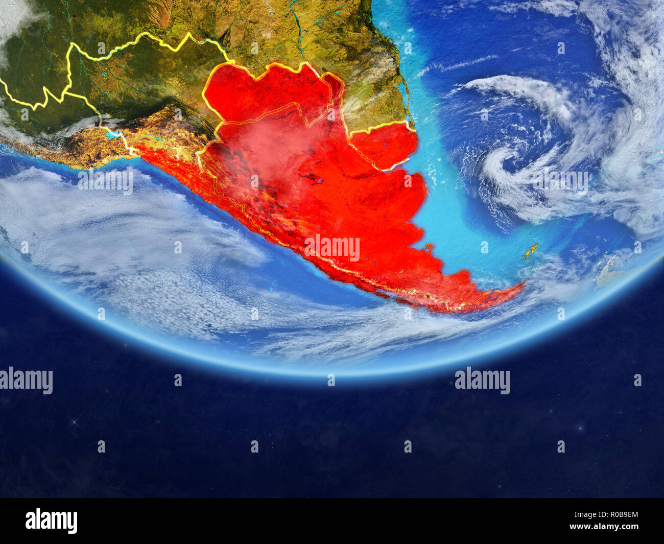 Map the southern cone hi-res stock photography and images - Alamy
