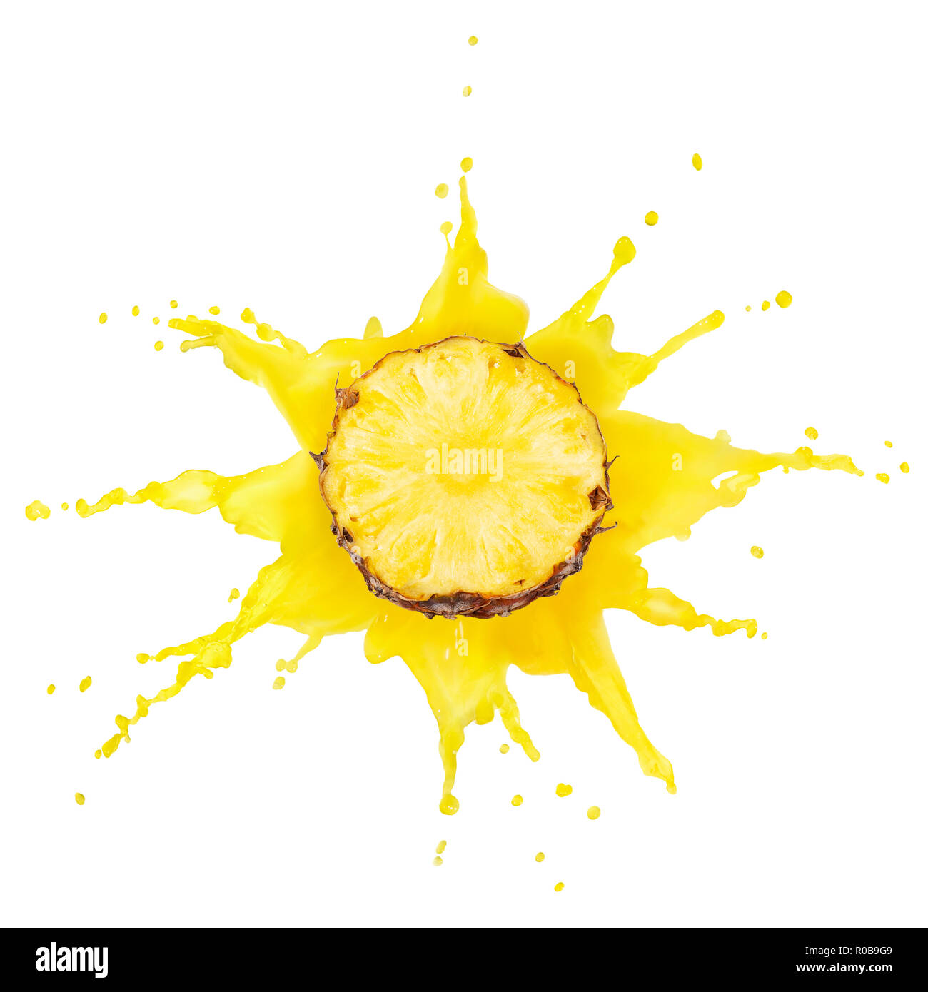 splash of juice with pineapple isolated on white background Stock Photo ...