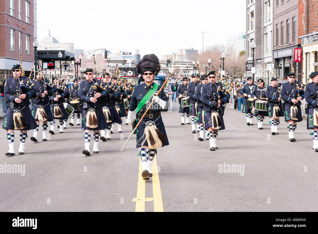 The Boston Police Gaelic Column leading the 2016 South Boston St ...