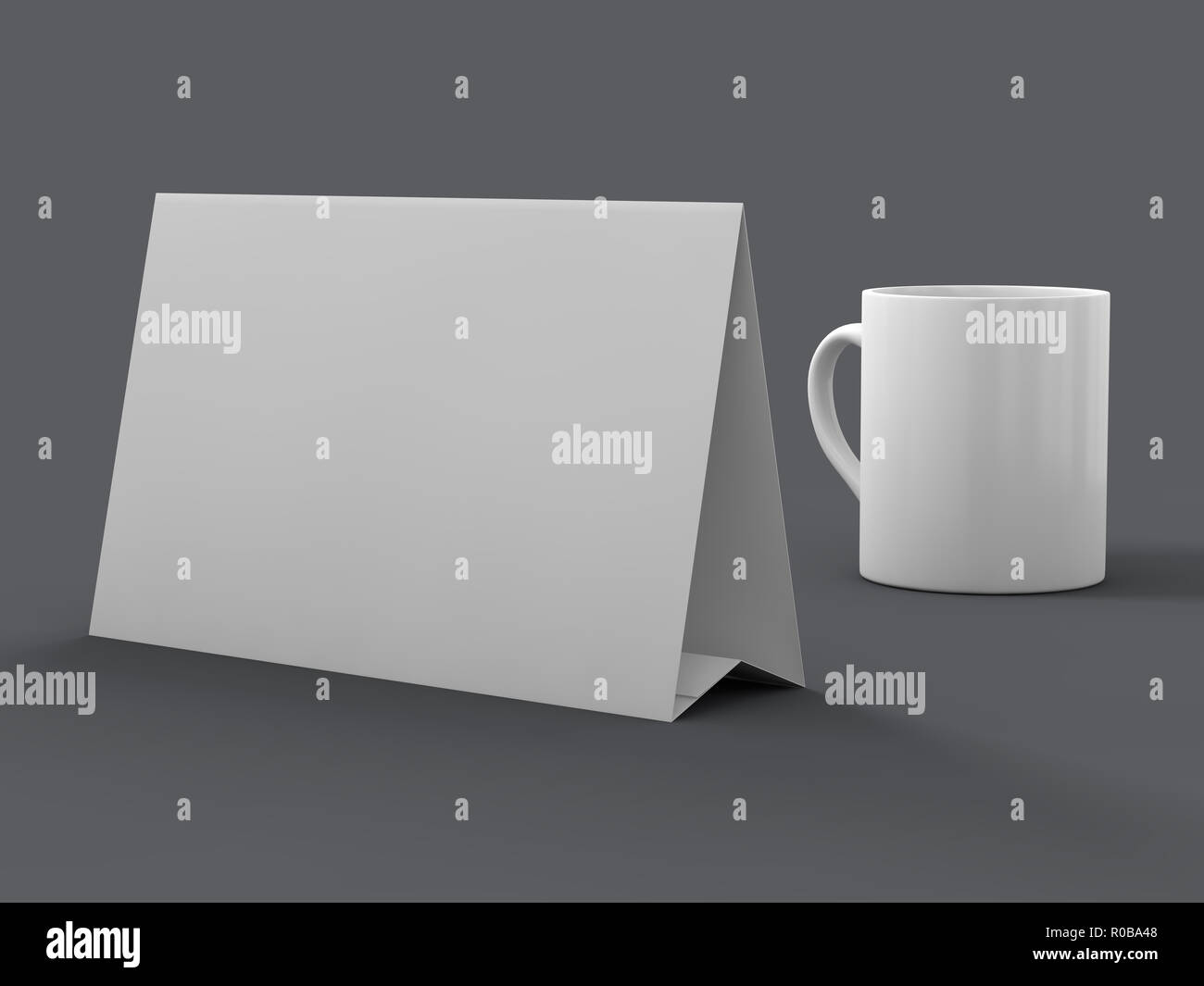 Mock up menu frame or calendar on table. 3D rendering Stock Photo - Alamy