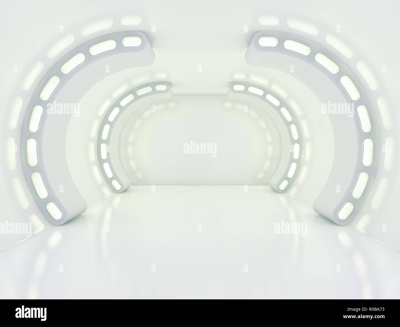 Abstract modern architecture background, empty open space interior. 3D ...