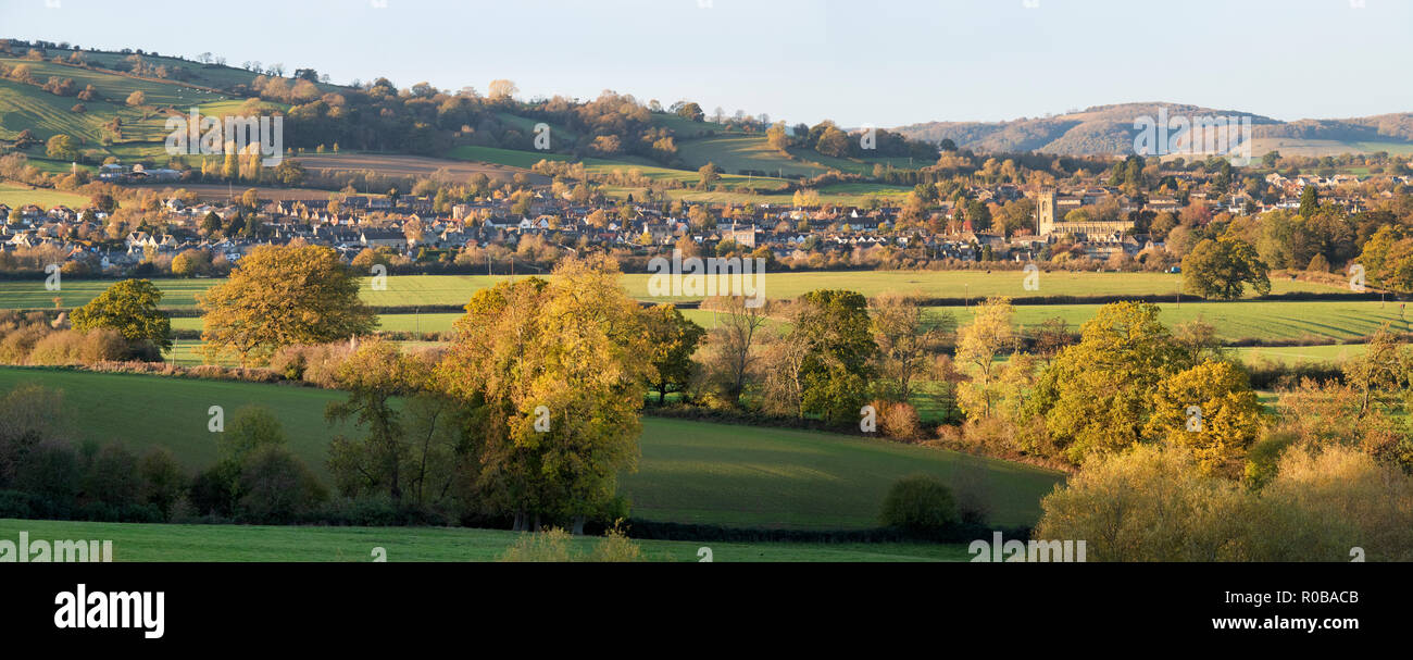 Winchcombe in the autumn in the late afternoon sunlight. Winchcombe ...