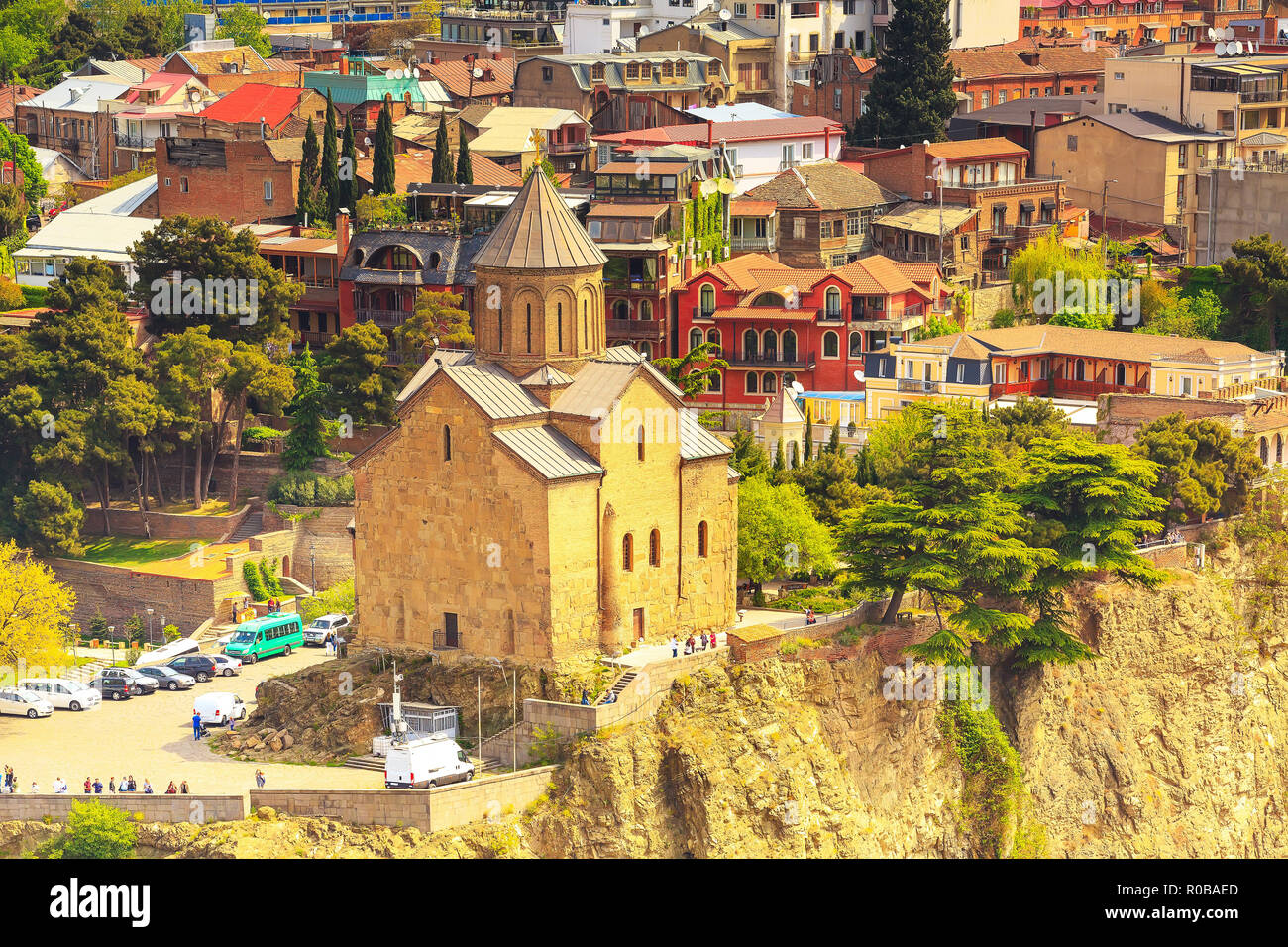 Tbilisi, Georgia panoramic skyline with Metekhi church Stock Photo - Alamy